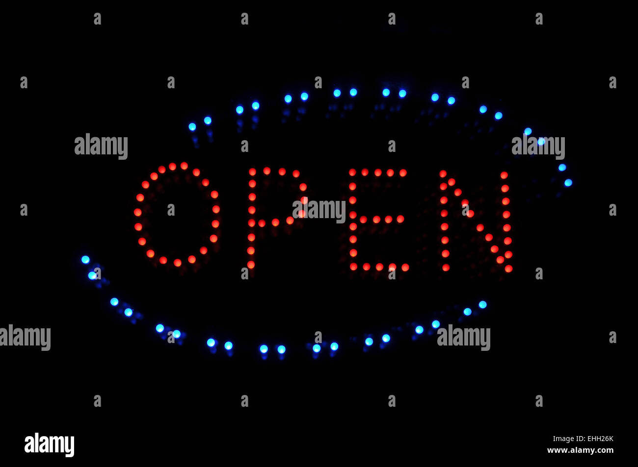 Open Neon Sign Stock Photo - Alamy