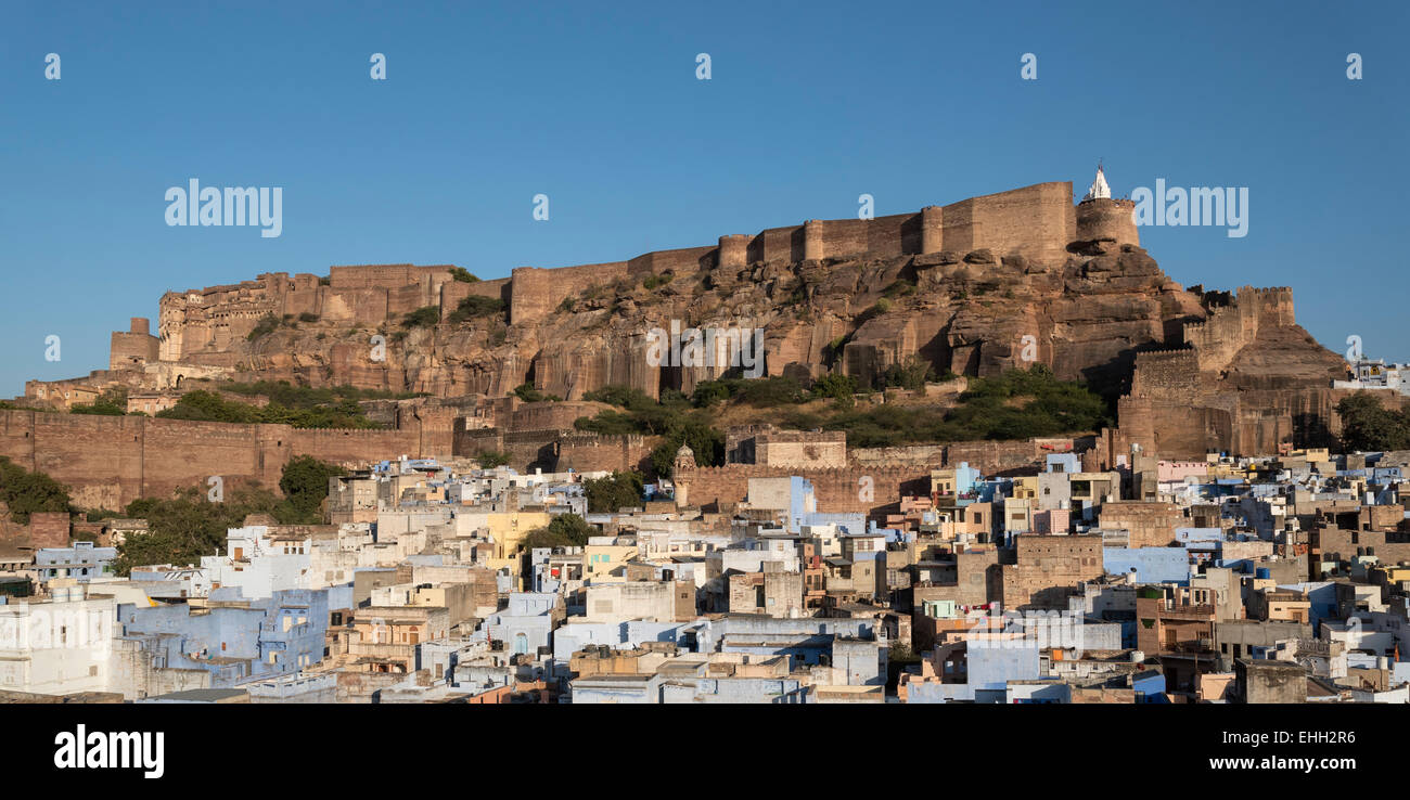 Mehrangarh Fort and Blue City, Jodhpur, Rajasthan, India Stock Photo ...