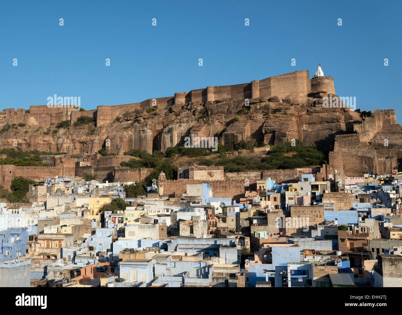 Mehrangarh Fort and Blue City, Jodhpur, Rajasthan, India Stock Photo ...