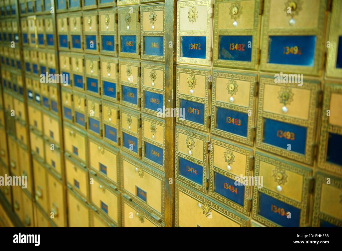 Old Fashioned Post Office Boxes Stock Photo - Alamy