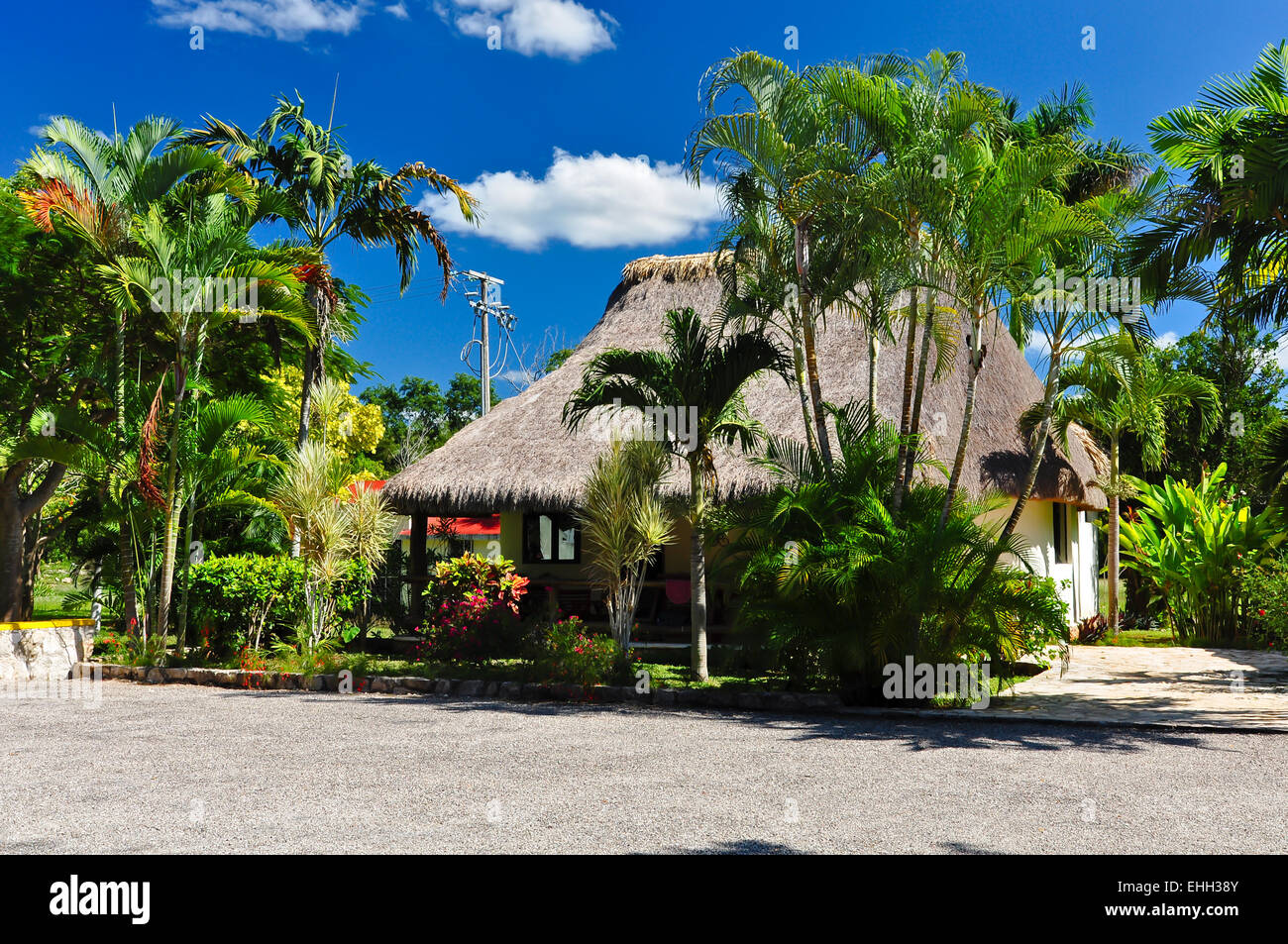 Ancient traditional mexican cottage with a straw roof Stock Photo - Alamy