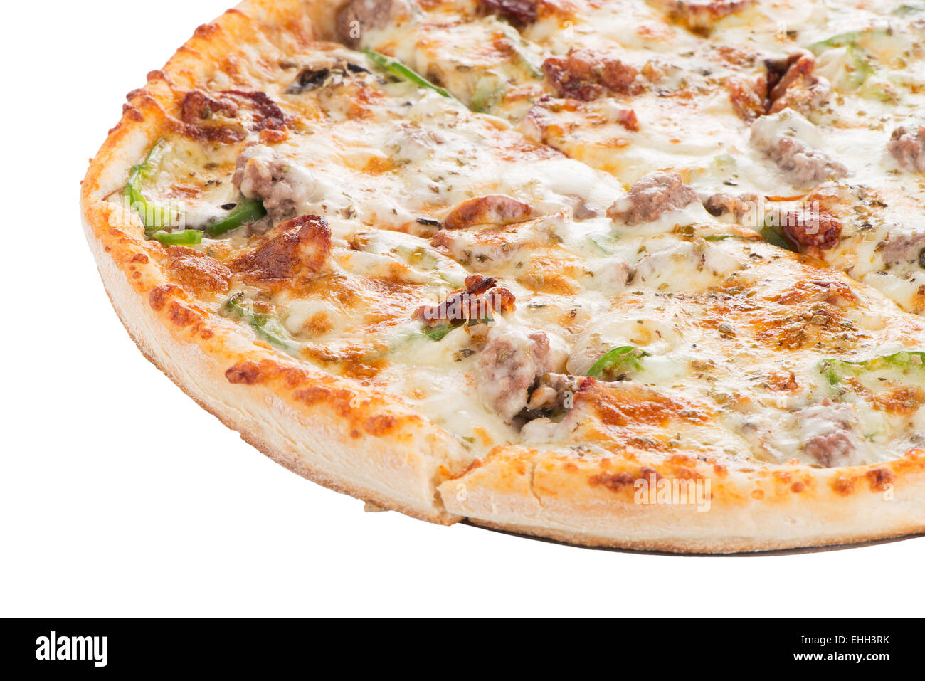 Italian pizza isolated over white background Stock Photo - Alamy