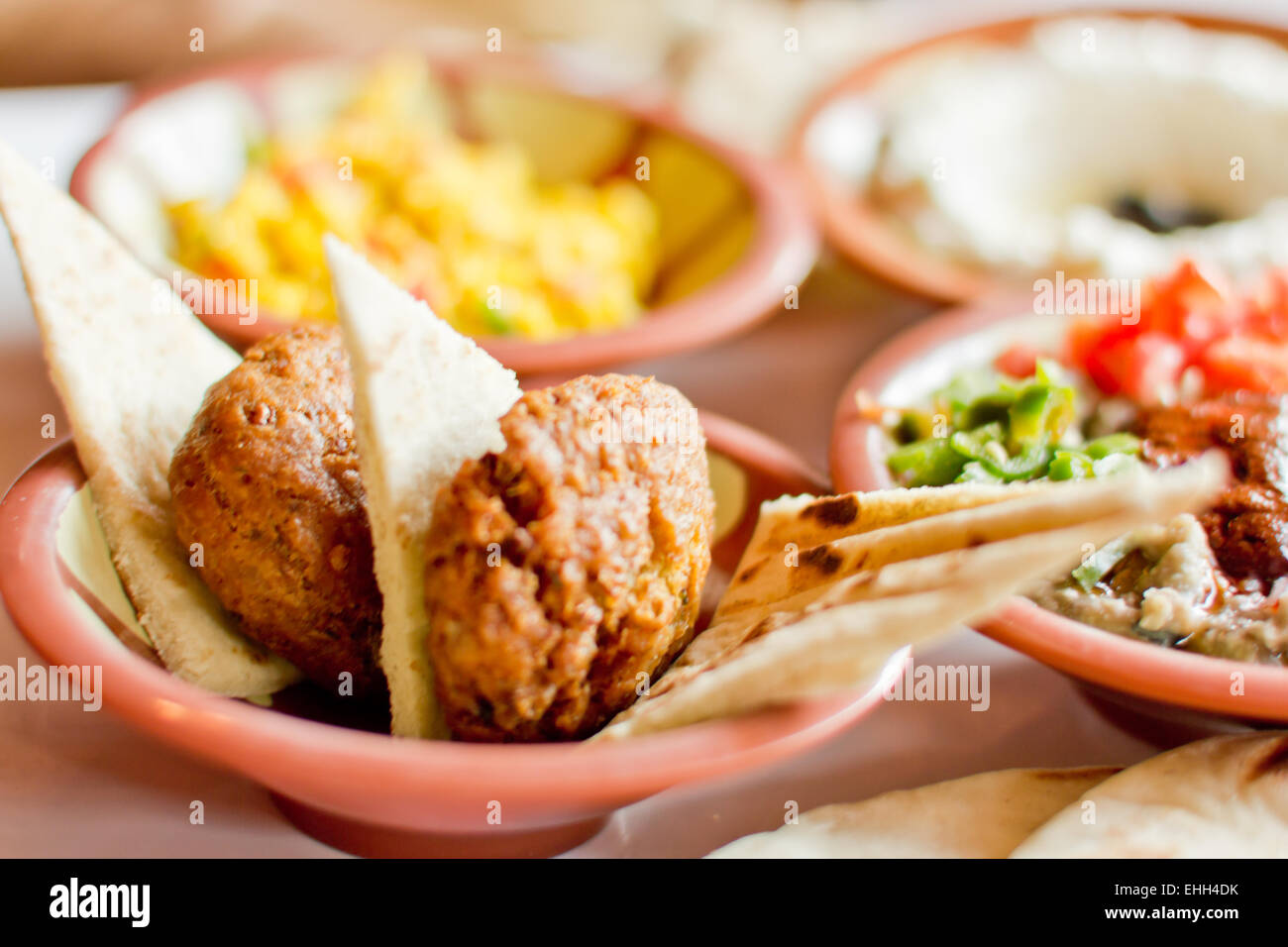 Felafel and Pita for breakfast Stock Photo - Alamy