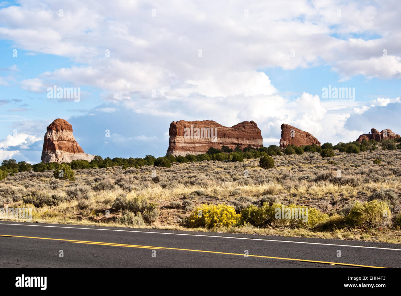 Red stripe rocks in the deserts of Colorado, USA Stock Photo - Alamy