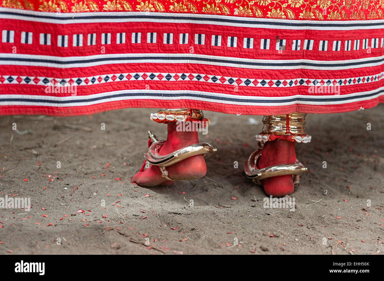 Theyyam Dancer Walking & showing Ornaments Stock Photo - Alamy