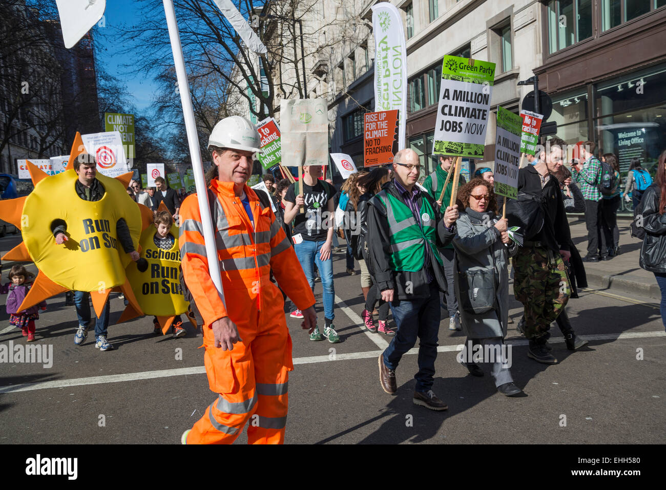 Campaign Against Climate Change demonstration, London, 7 March 2015, Uk ...