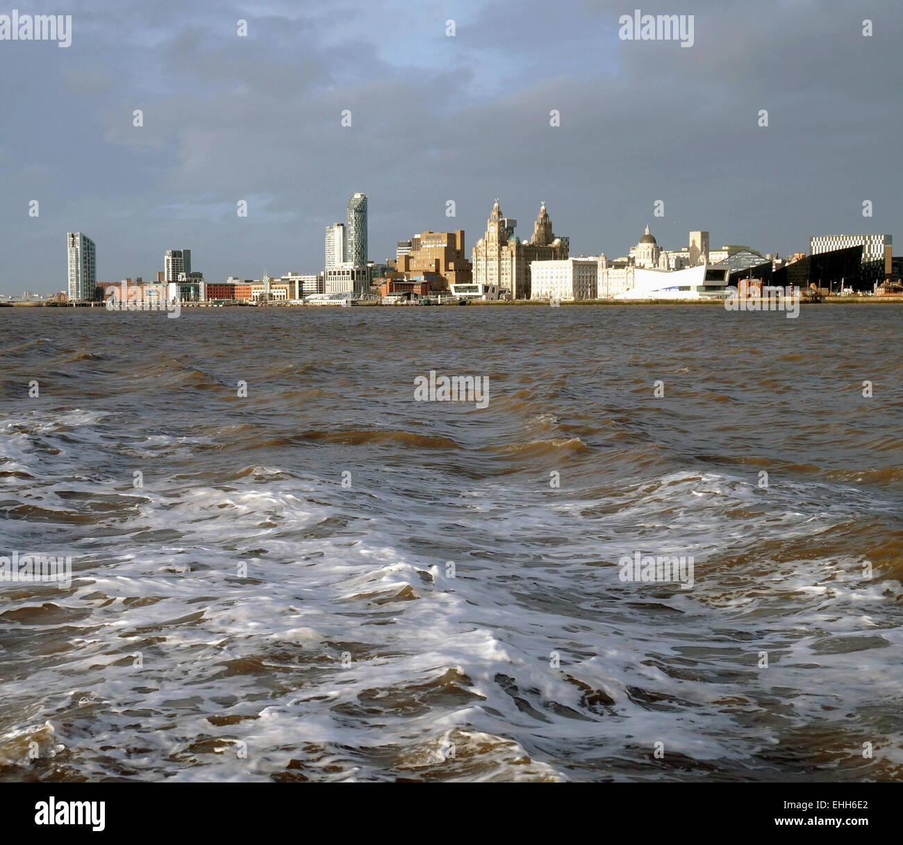 Liverpool Waterfront and River Mersey Stock Photo - Alamy