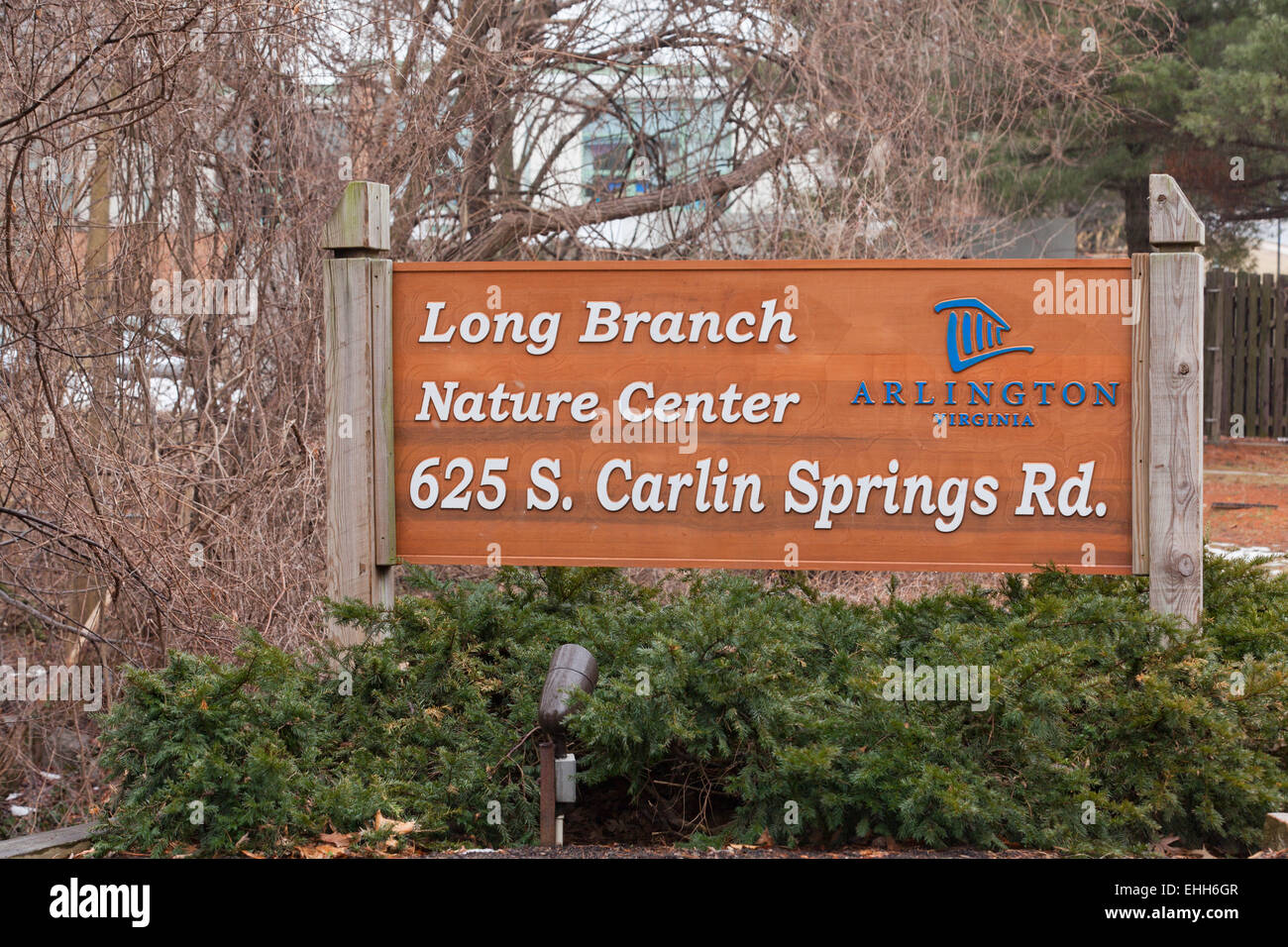 Long Branch Nature Center sign - Arlington, Virginia USA Stock Photo ...