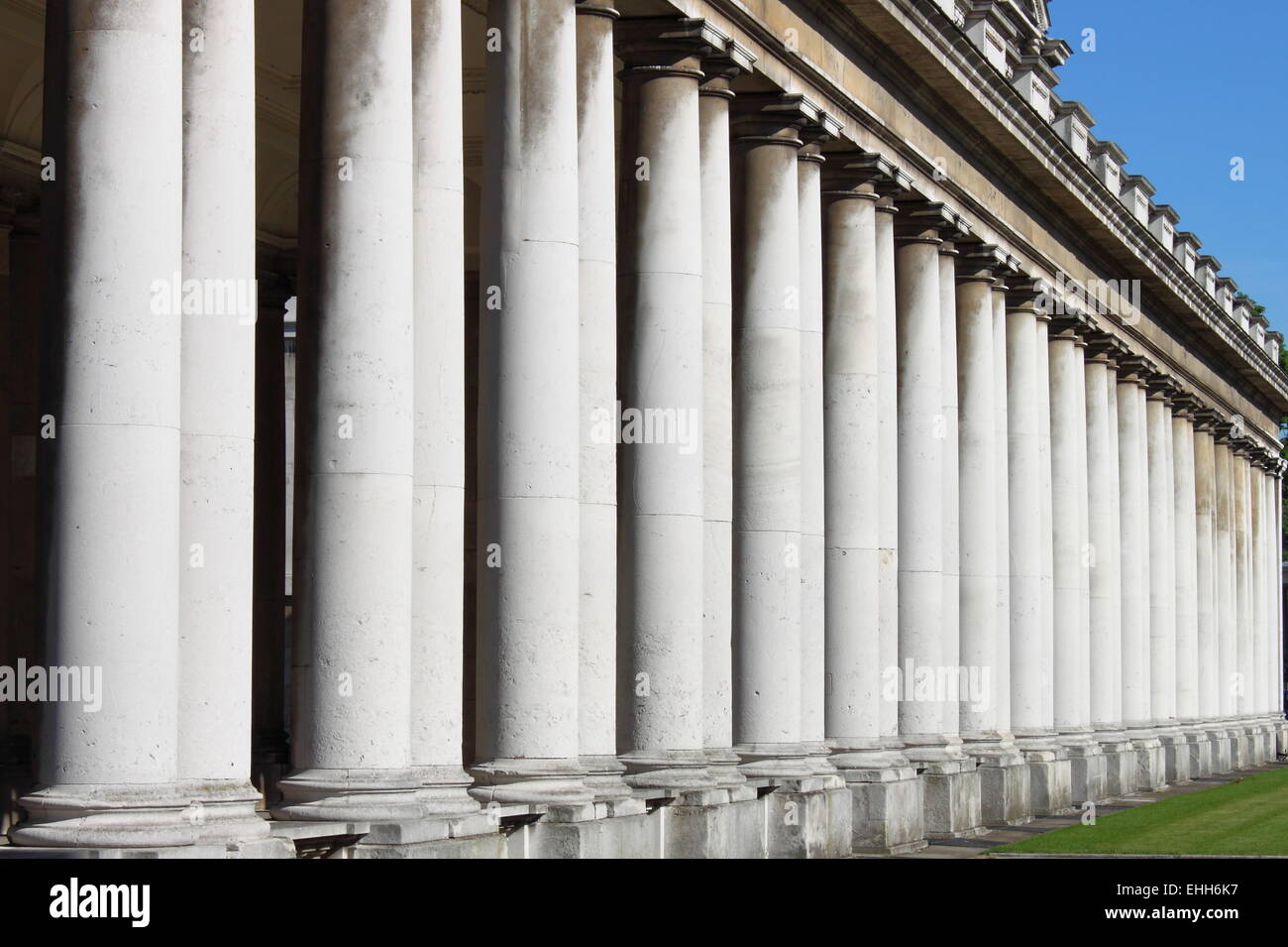 Royal Naval College colonnade Stock Photo - Alamy