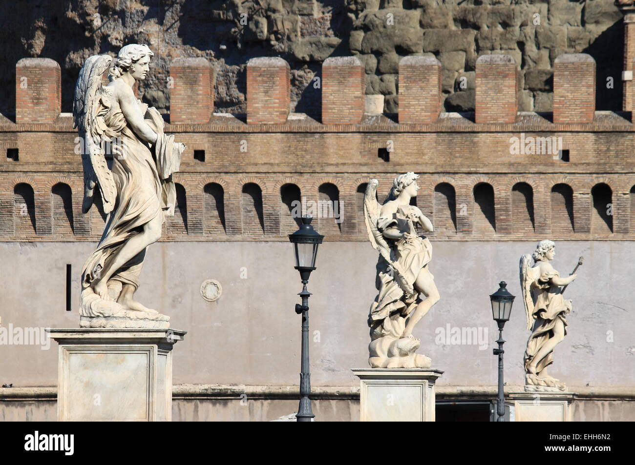 Angel statues bernini bridge angels hi-res stock photography and images ...