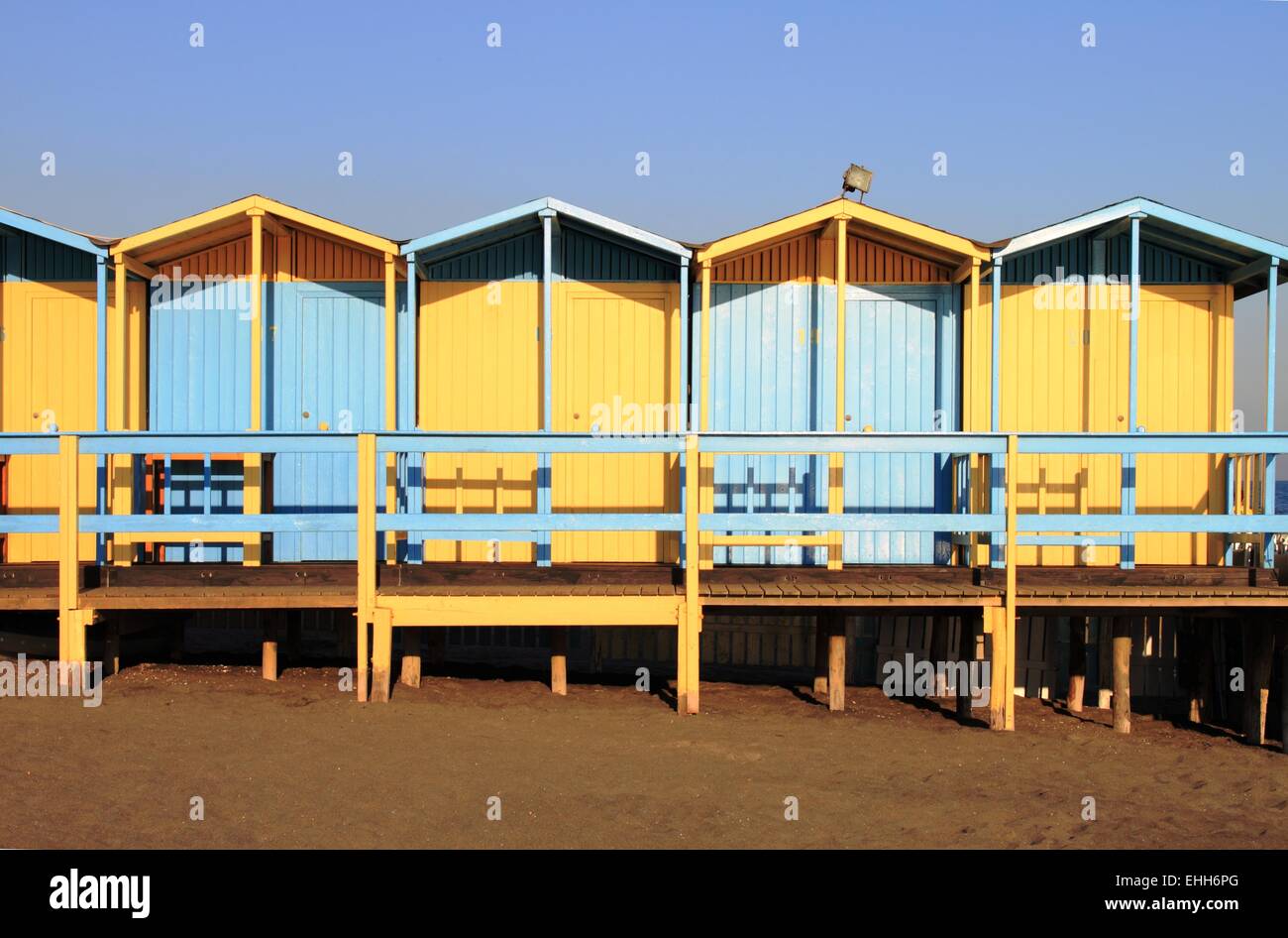 Bathing boxes on the beach Stock Photo - Alamy