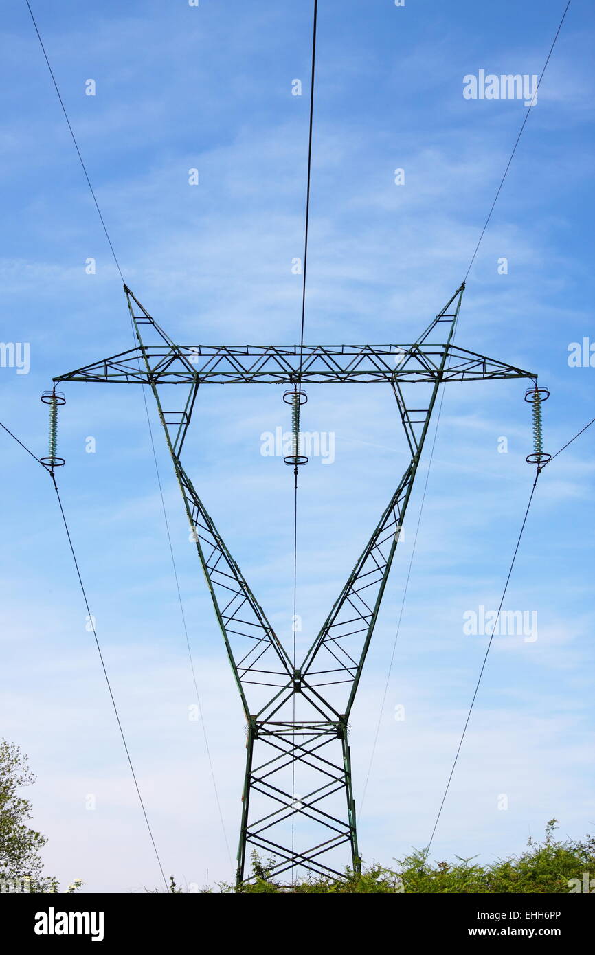 Power line tower Stock Photo - Alamy
