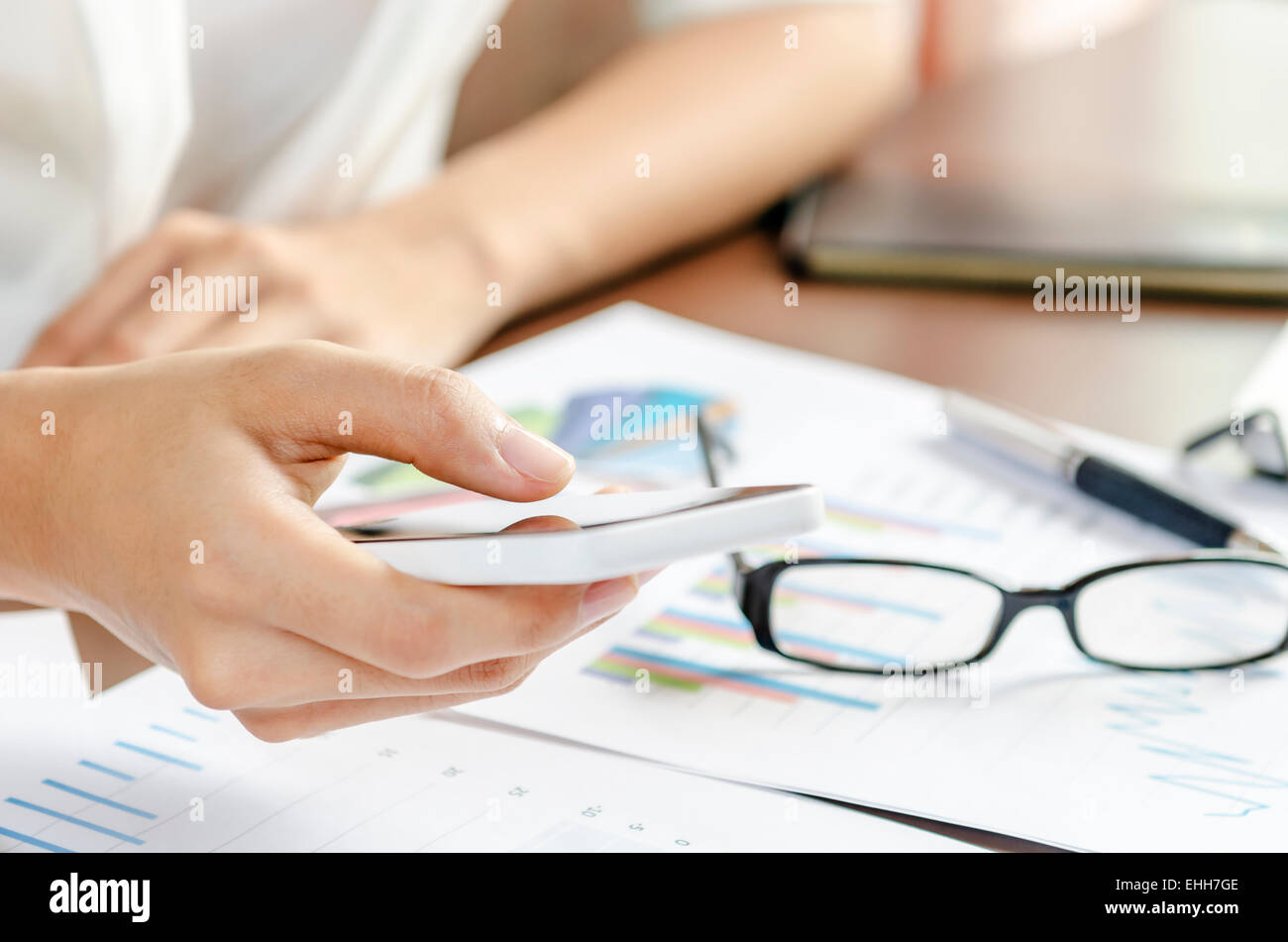 Using smart phone Stock Photo - Alamy