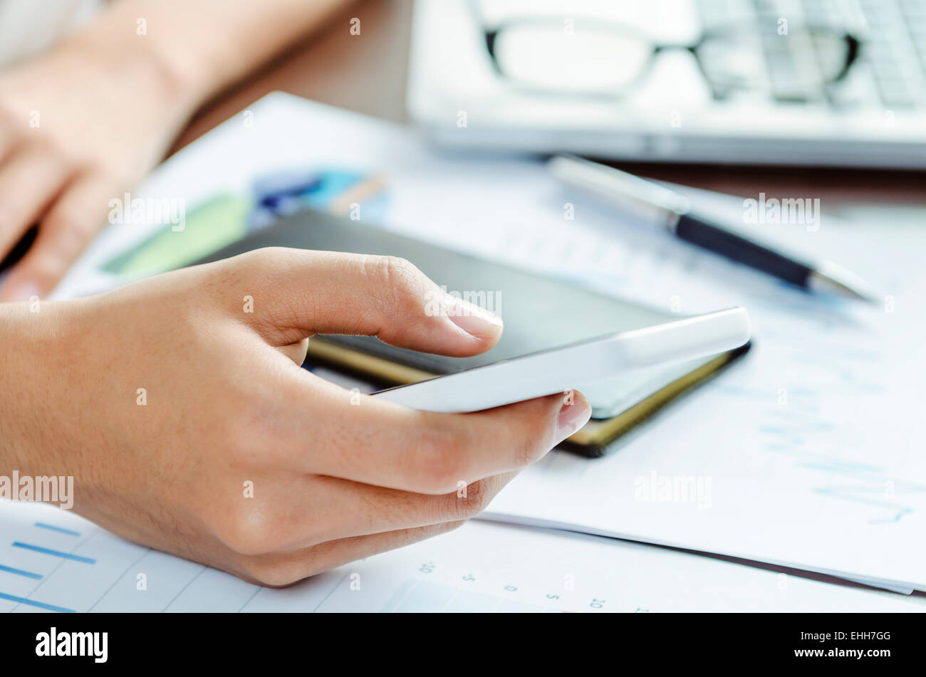 Using smart phone Stock Photo - Alamy