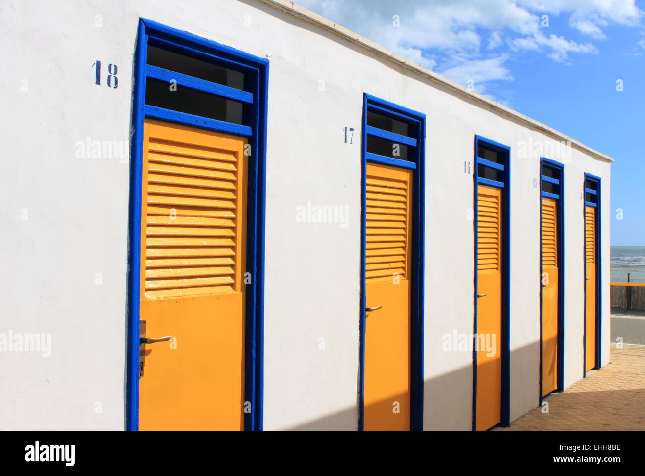 Bathing boxes on the beach Stock Photo - Alamy