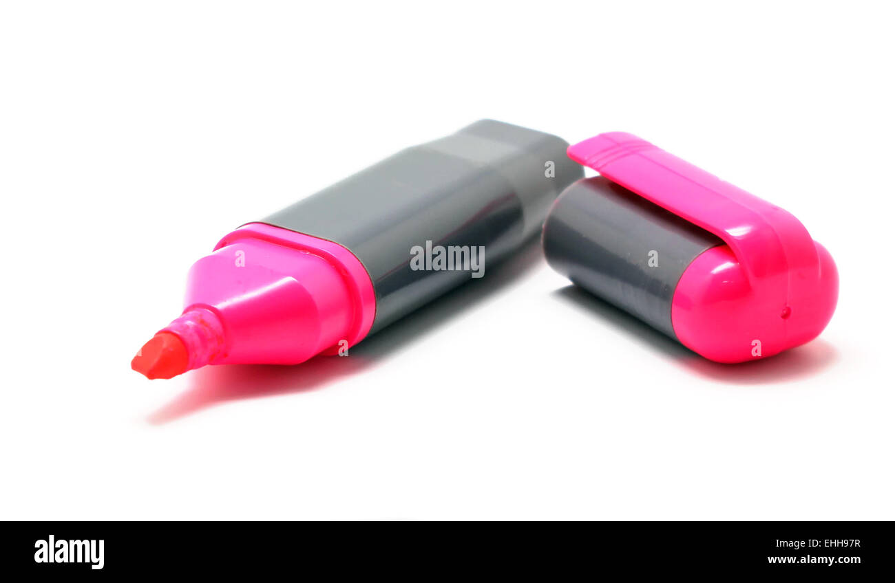 Color highlighter isolated on white background Stock Photo - Alamy