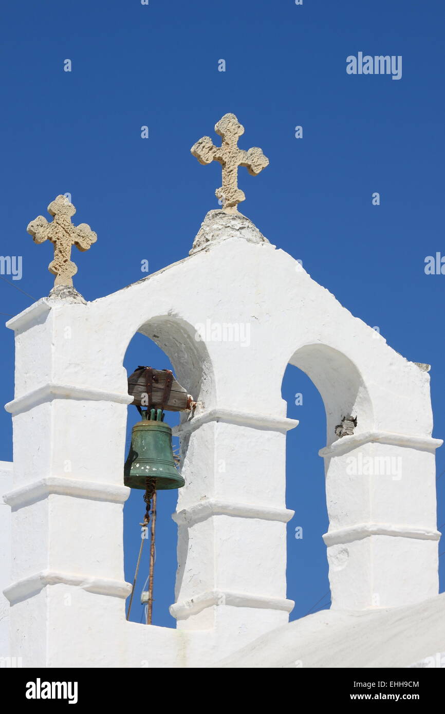 Orthodox bell tower in Santorini Stock Photo - Alamy