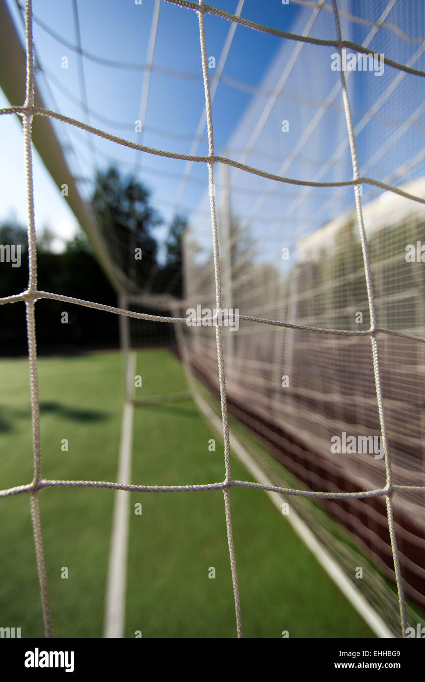 Soccer net on goal, closeup Stock Photo - Alamy