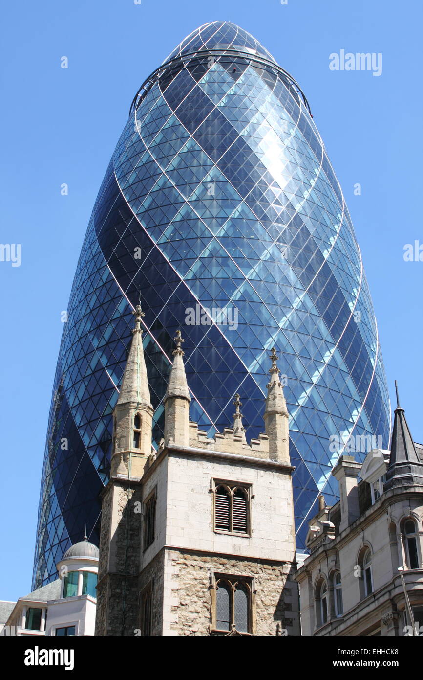 Old new gherkin building hi-res stock photography and images - Alamy