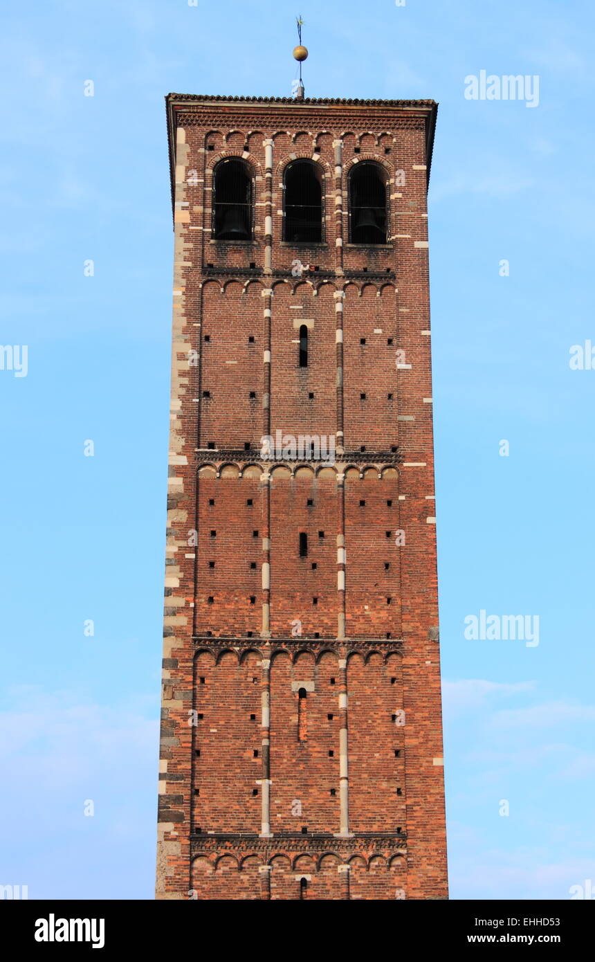 Romanic tower of Saint Ambrogio cathedral Stock Photo - Alamy