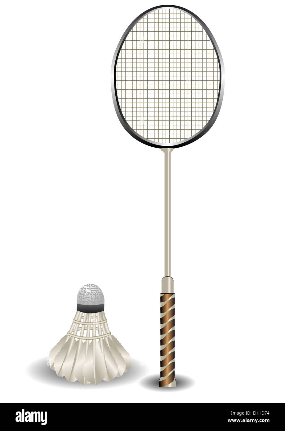 Badminton Racket Shuttlecock White Stock Photos & Badminton Racket ...