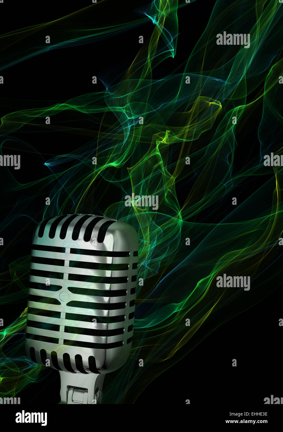 Silver vintage microphone Stock Photo - Alamy