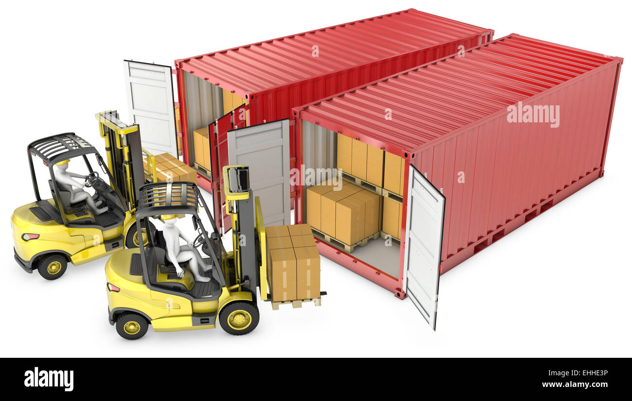 Unloading shipping containers hi-res stock photography and images - Alamy