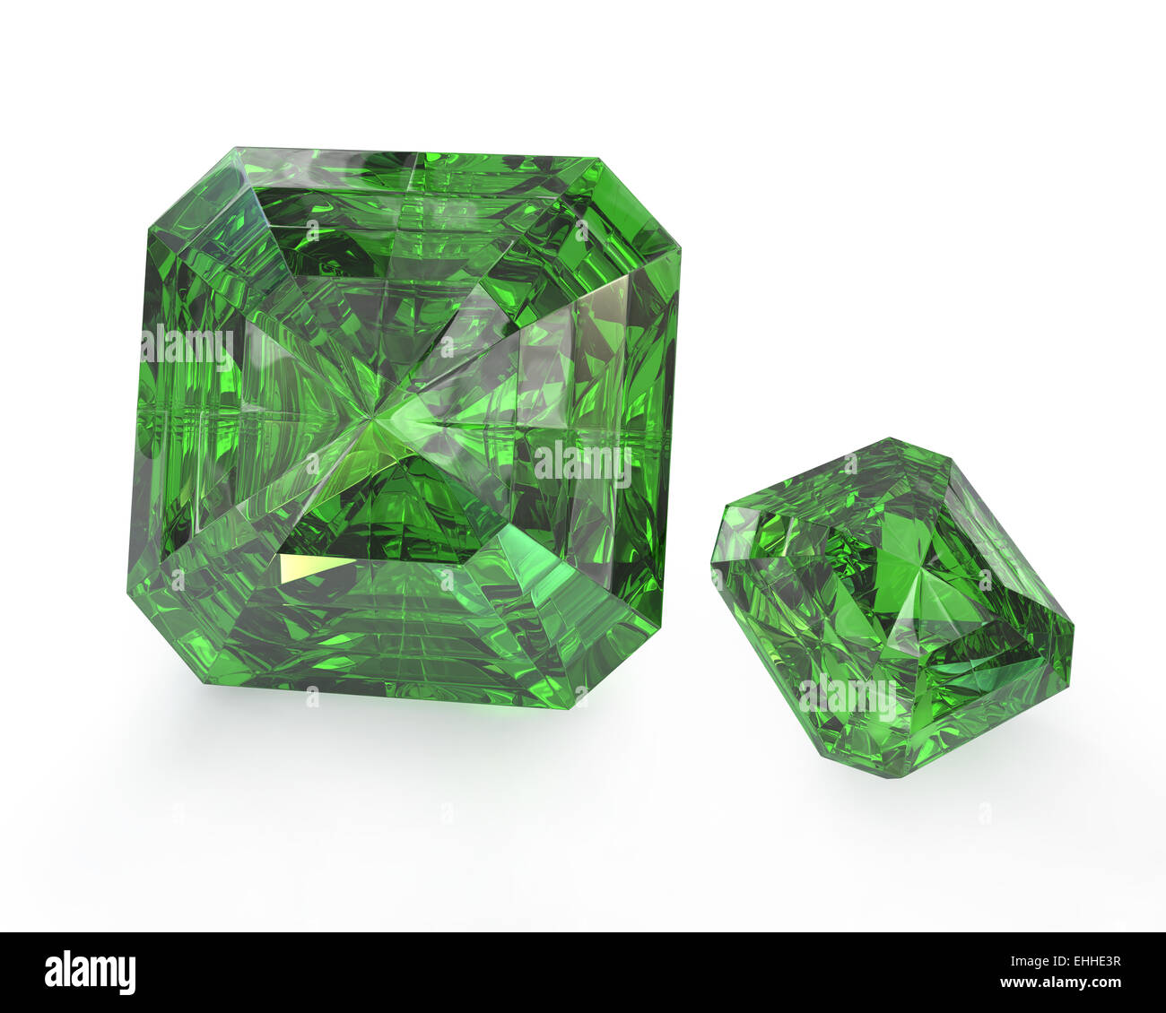 Two green emeralds Stock Photo - Alamy