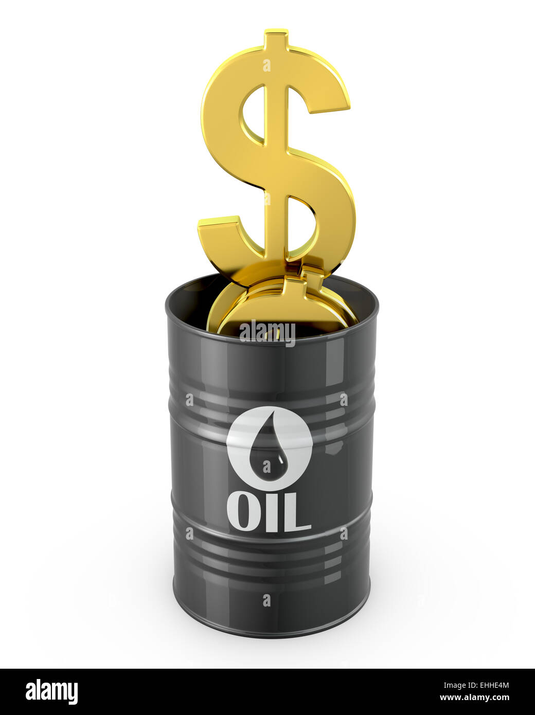 Barrel of oil full of dollar signs Stock Photo - Alamy