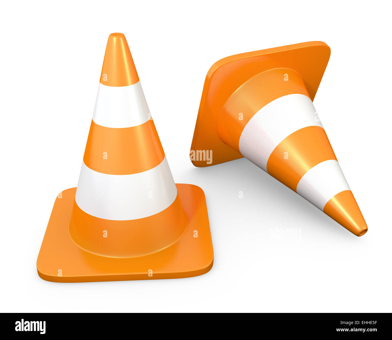 Two traffic cones Stock Photo - Alamy