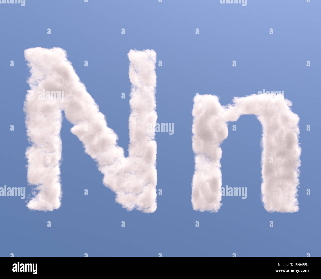 Letter N cloud shape Stock Photo - Alamy