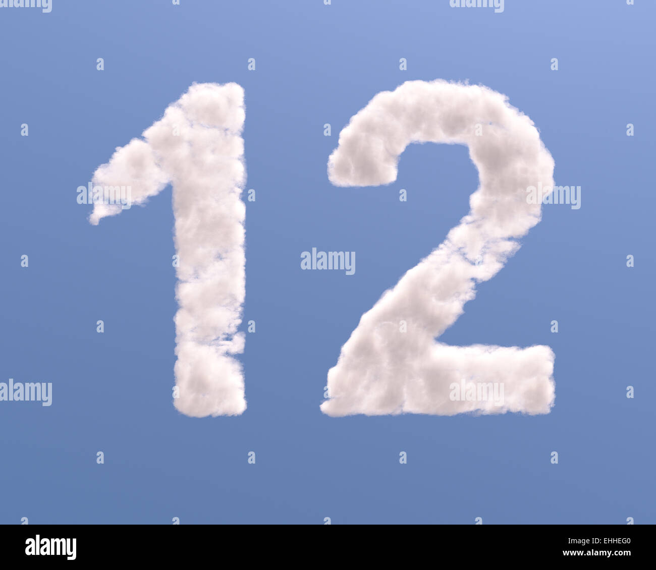 Number 1 and 2 cloud shape Stock Photo - Alamy