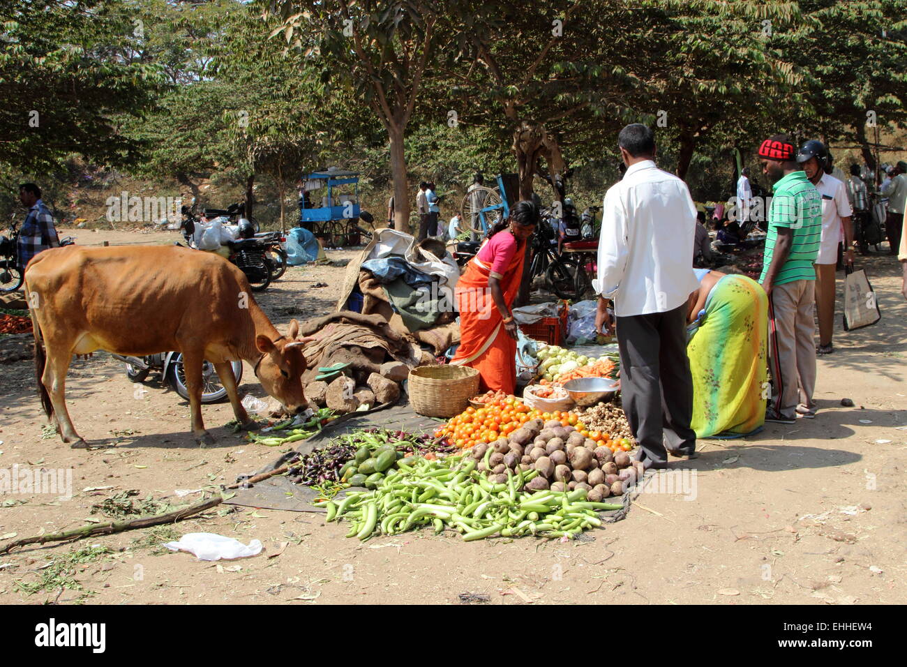 Indian village market hi-res stock photography and images - Alamy