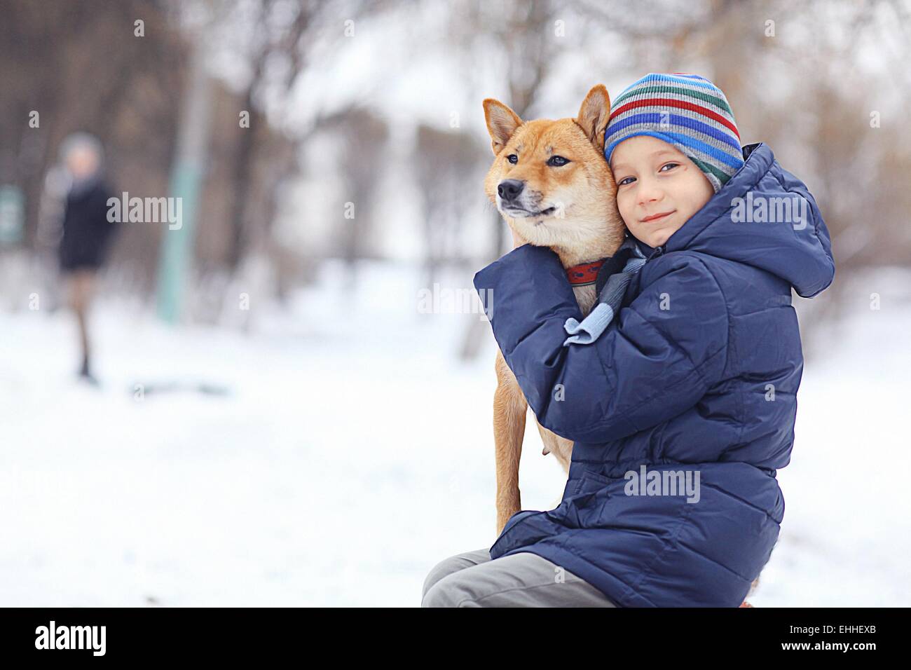 children and dogs concept of friendship loyalty Stock Photo - Alamy