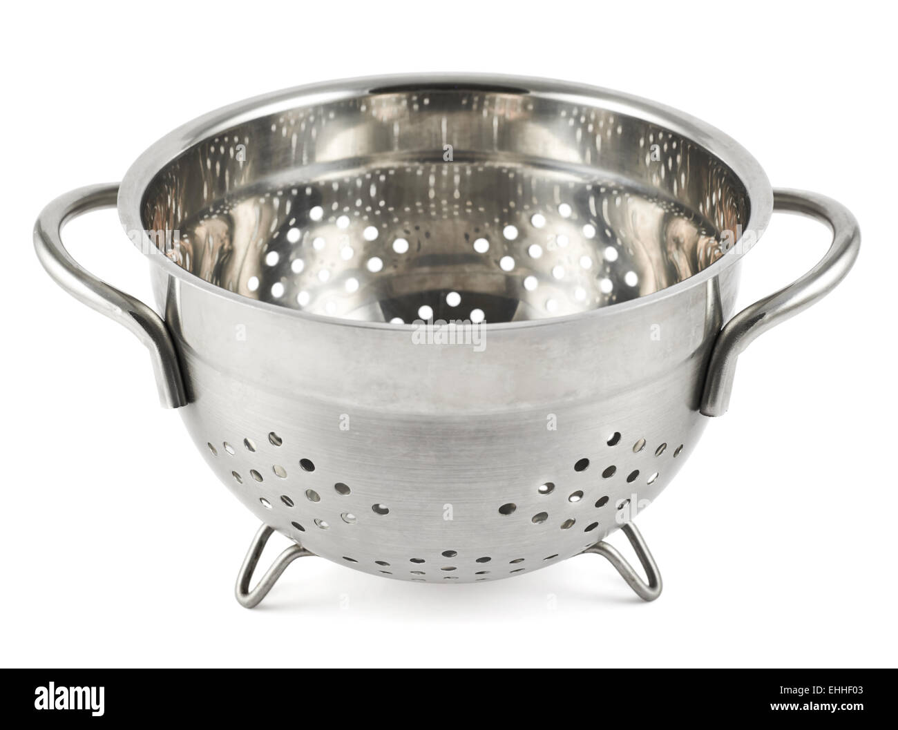 Steel strainer sieve metal bowl Stock Photo - Alamy