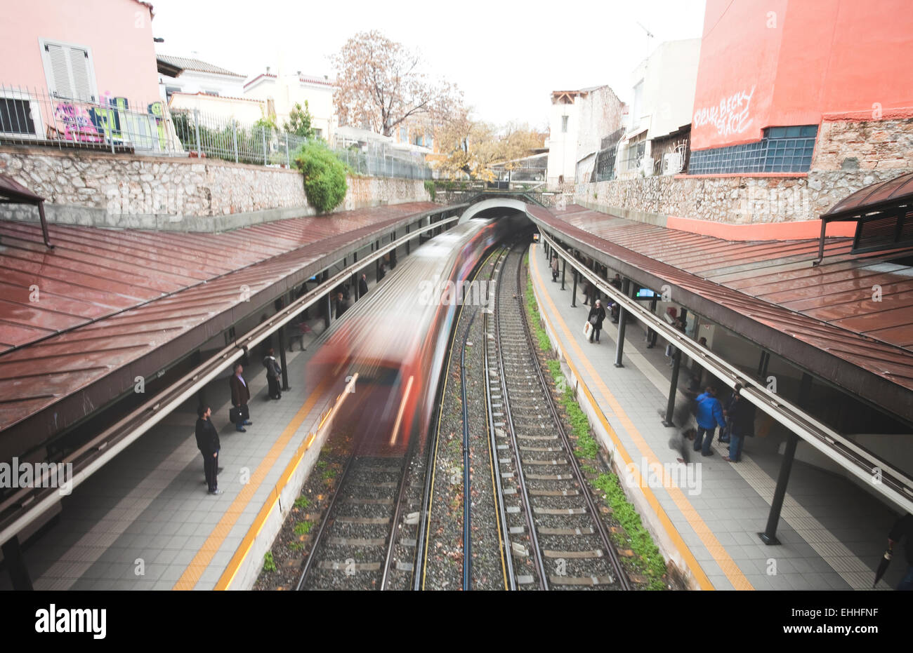 Train station in Athens Stock Photo - Alamy