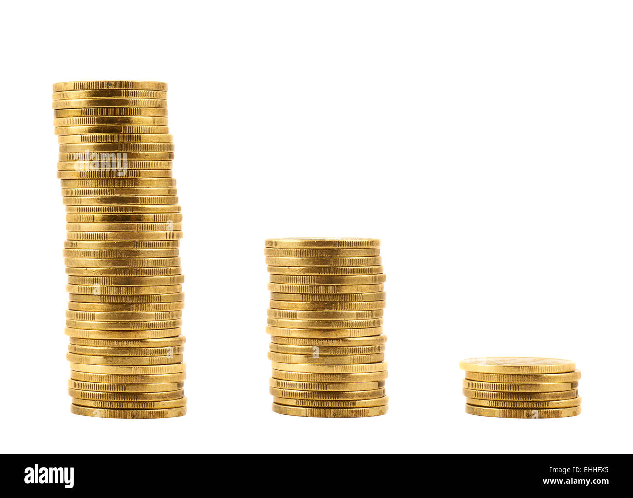 Stack of metal coins isolated Stock Photo - Alamy