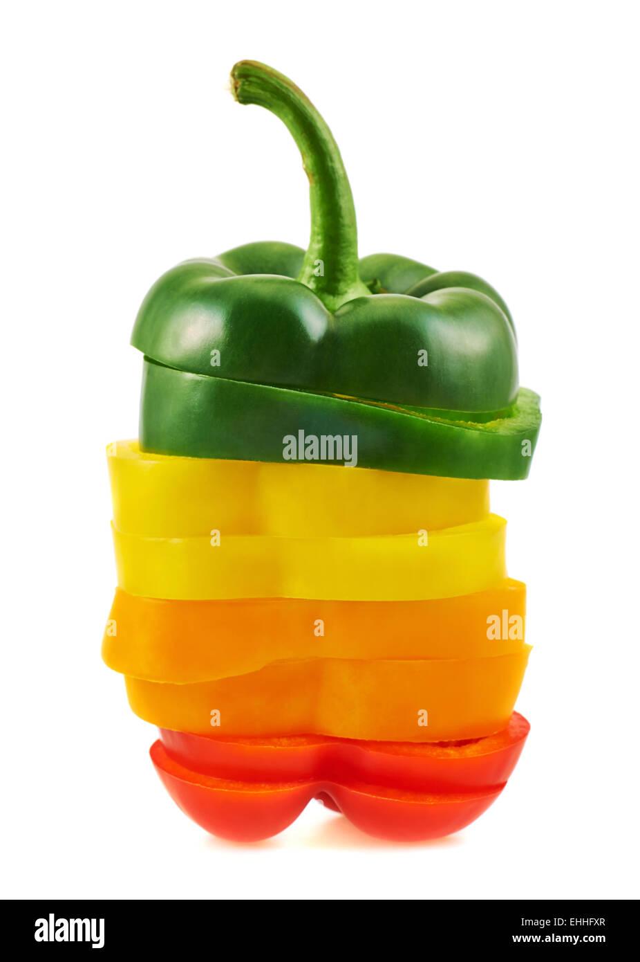 Sliced sweet bell pepper isolated Stock Photo - Alamy