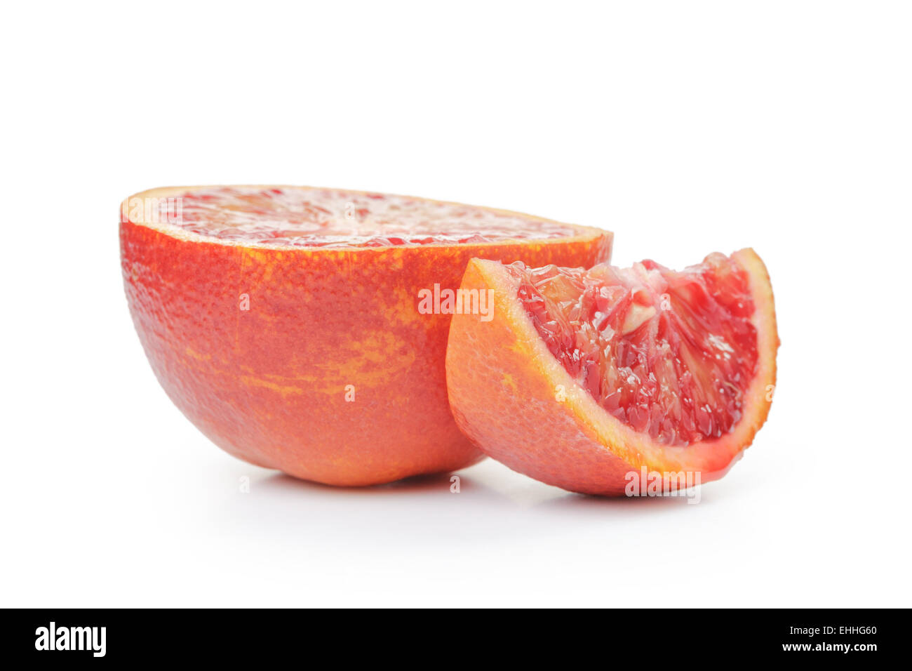 half of ripe blood red orange and segment isolated Stock Photo - Alamy