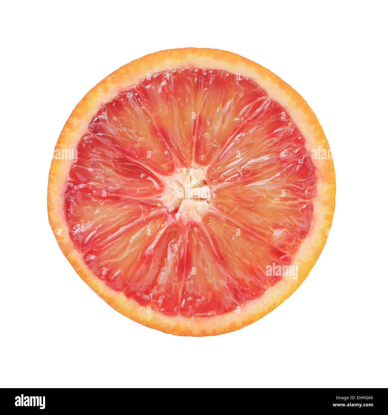 half of ripe blood red orange isolated Stock Photo - Alamy