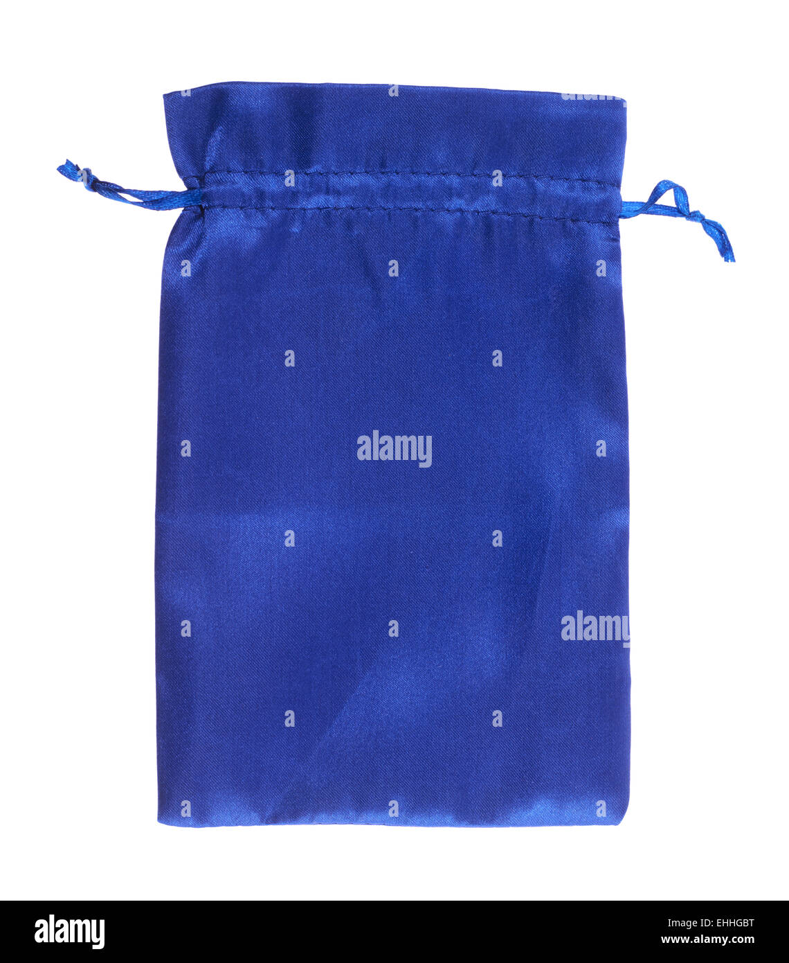 Blue drawstring bag packaging isolated Stock Photo - Alamy