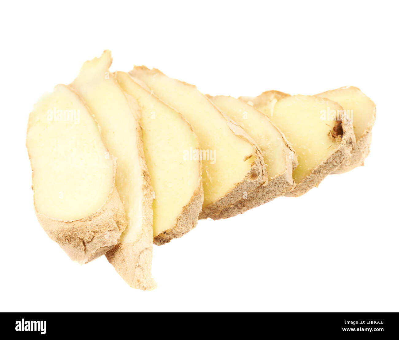 Sliced ginger root isolated Stock Photo - Alamy