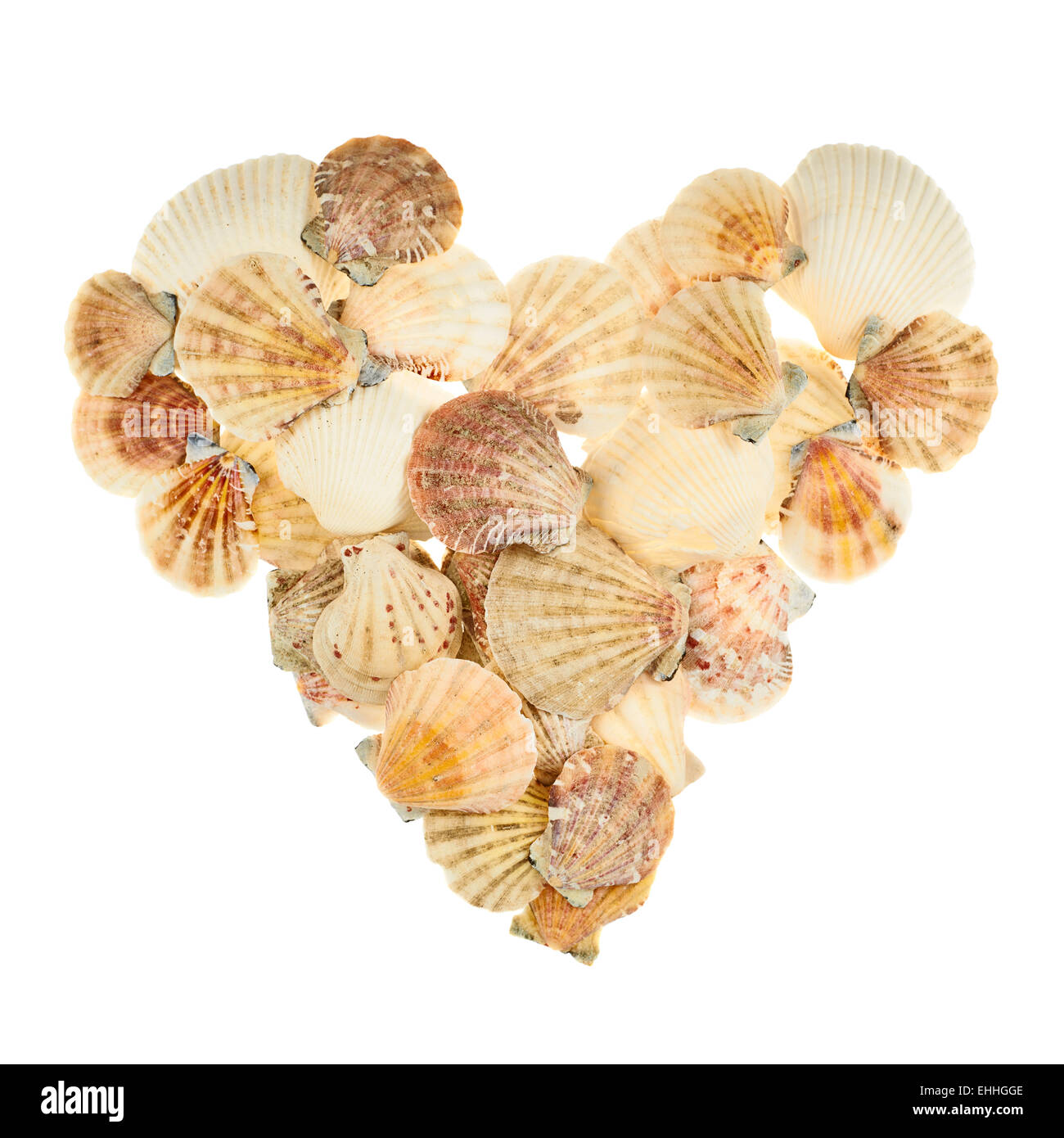 Heart shape made of seashells Stock Photo - Alamy