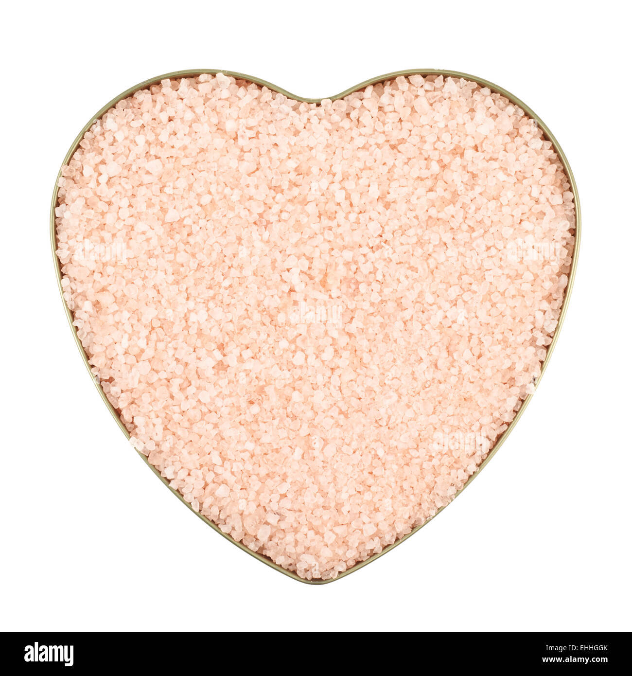 Heart shaped box filled with salt Stock Photo - Alamy