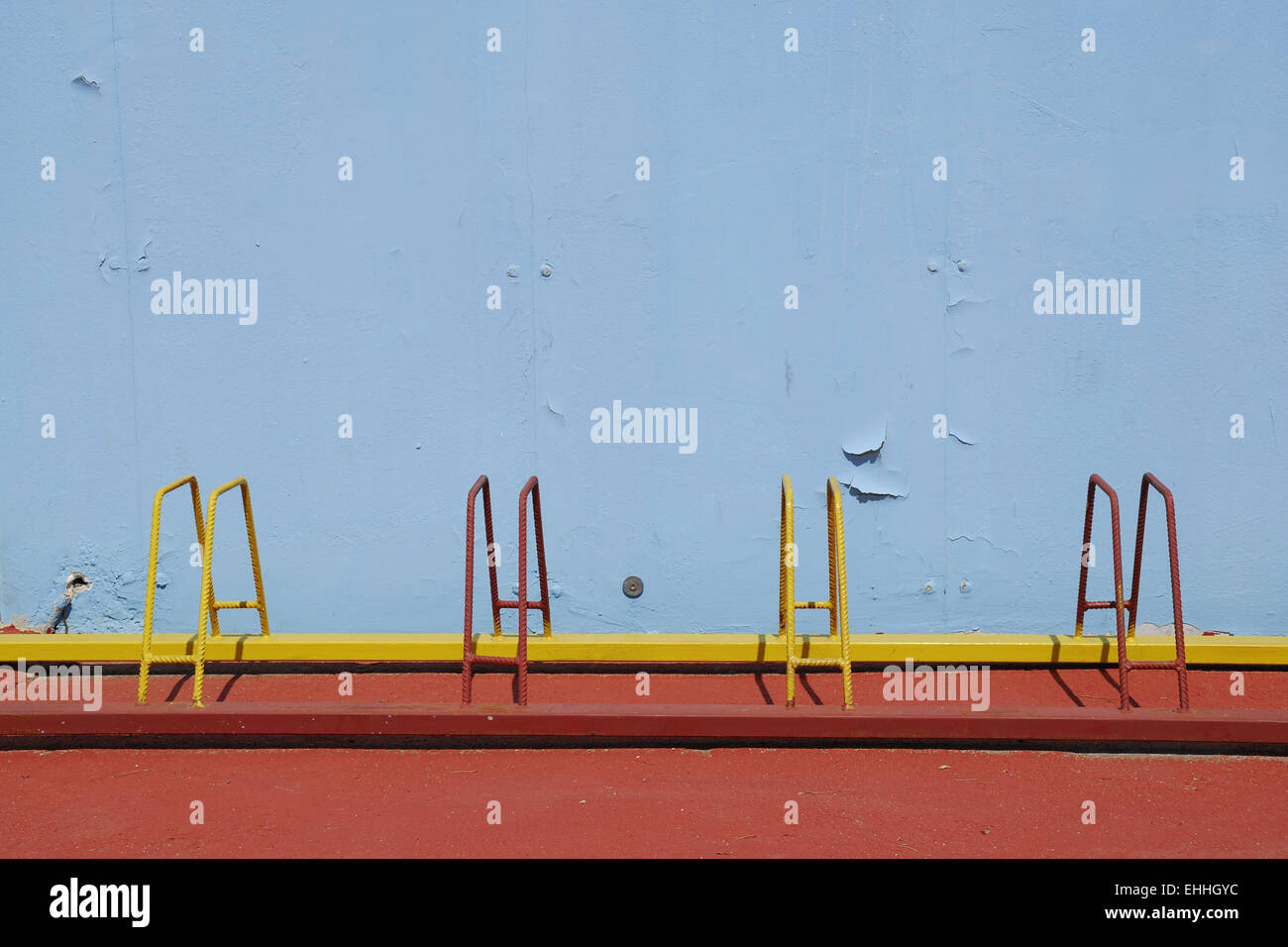 colorful bicycle stand Stock Photo - Alamy
