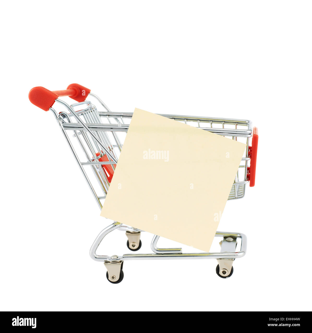 Paper note on a shopping cart Stock Photo - Alamy