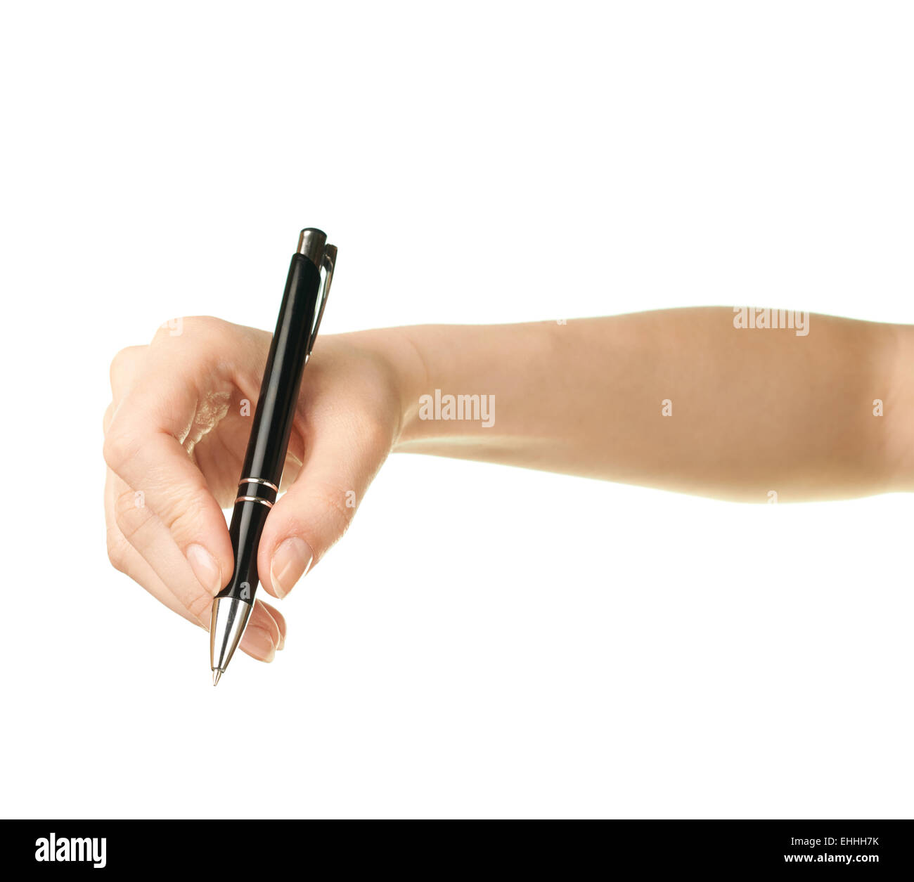 Female caucasian hand holding pen Stock Photo - Alamy