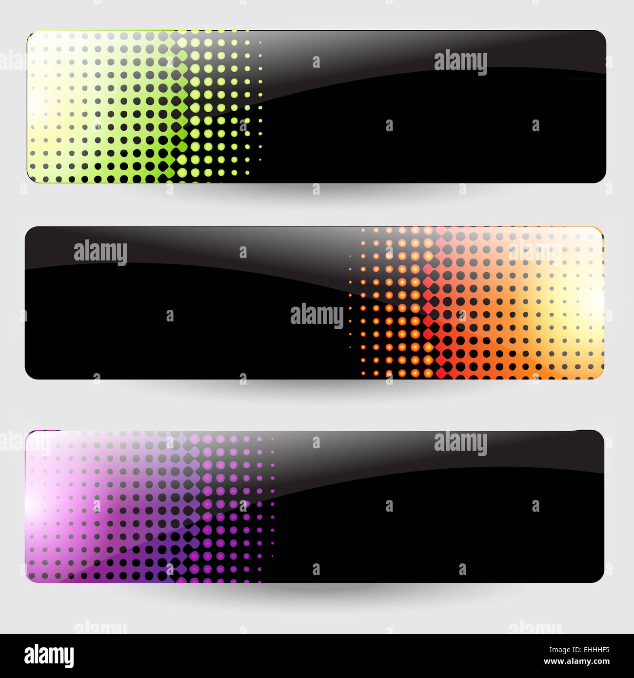 Abstract Black Banners Set Stock Photo - Alamy