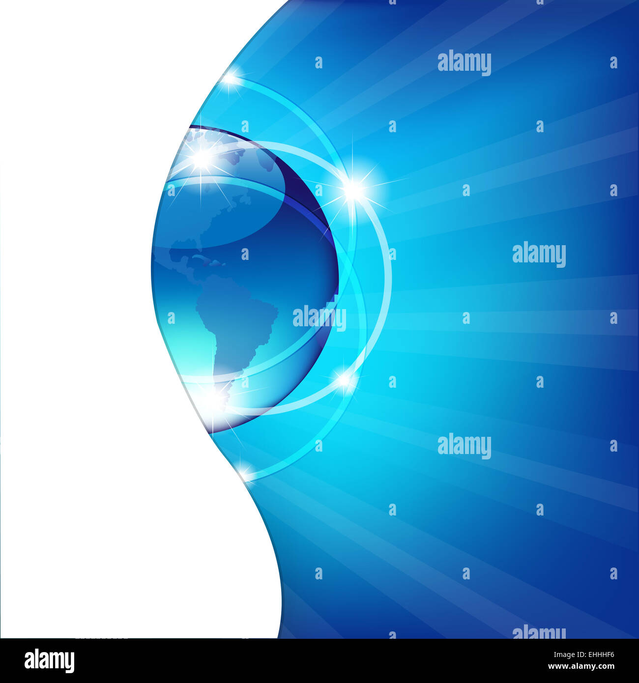Abstract Blue Background With Globe Stock Photo - Alamy