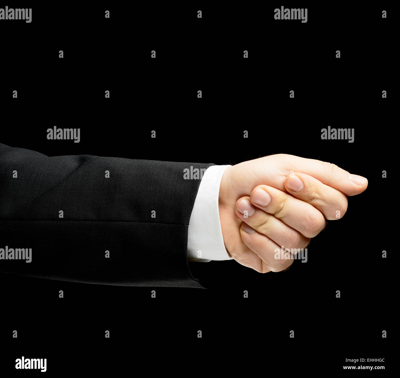 Caucasian male hand in a business suit isolated Stock Photo - Alamy